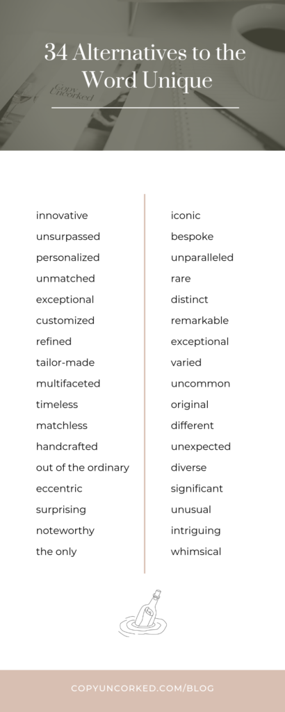 34 Alternatives to the Word Unique - Copy Uncorked
